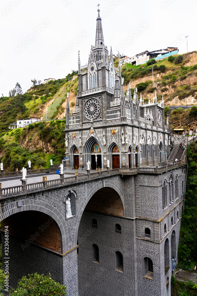 Most beautiful churches in the world. Sanctuary Las Lajas built in ...
