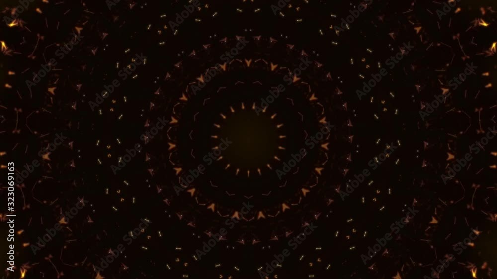 Complex star geometric pattern evolves and fades to black ,kleidoskop ...