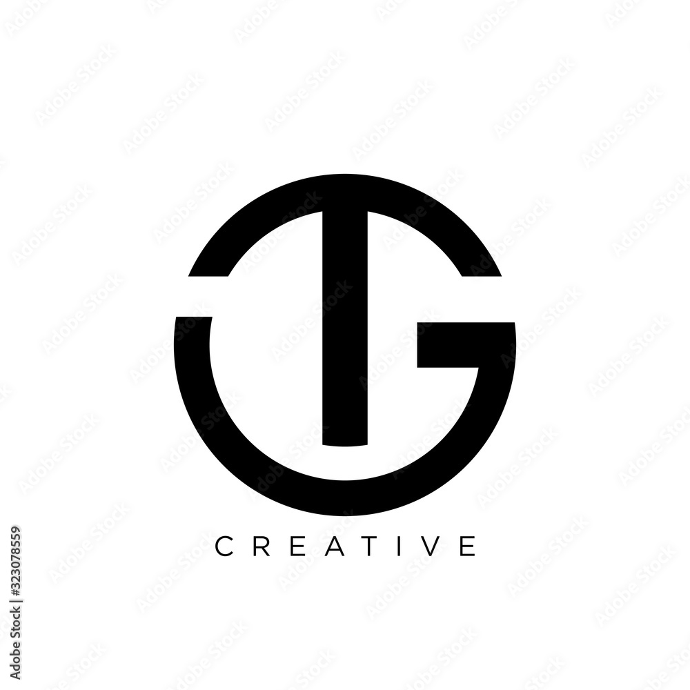 tg logo design vector icon Stock Vector | Adobe Stock