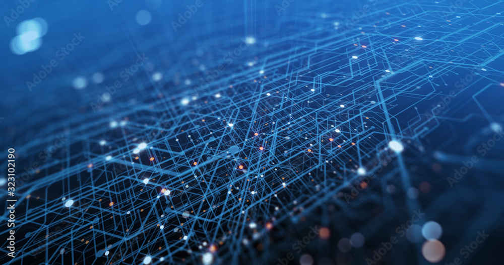 Abstract Circuit board. Electronic computer hardware technology ...