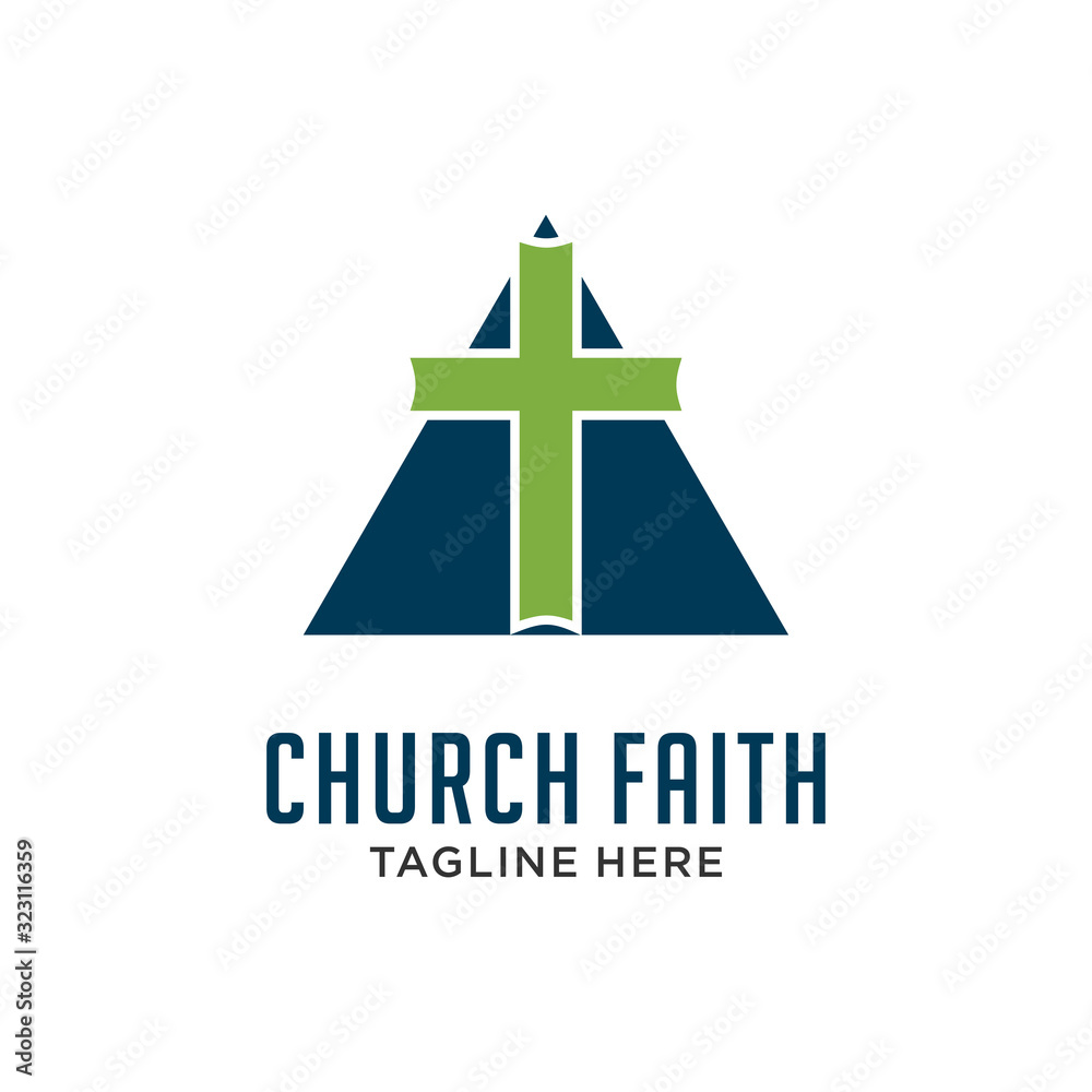 simple Church logo. Christian or catholic symbols. Cross symbol of the ...