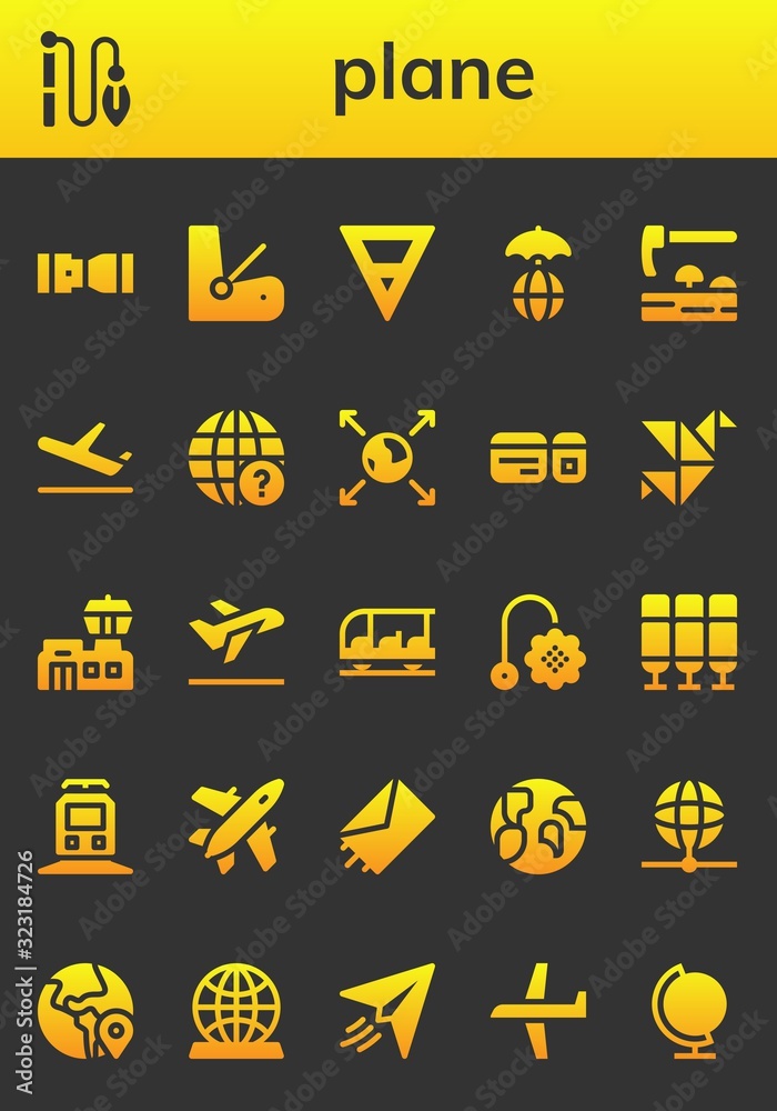 plane icon set Stock Vector | Adobe Stock