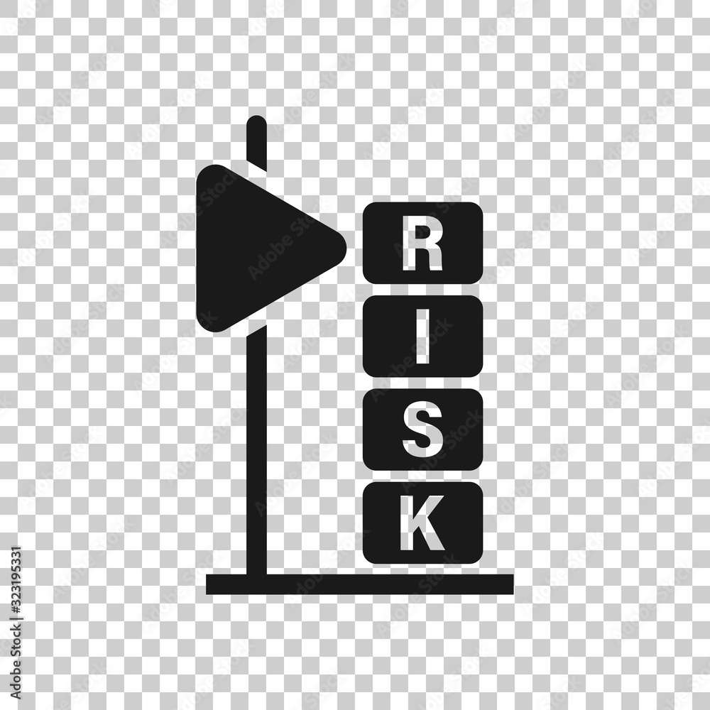 Risk level icon in flat style. Result vector illustration on white ...