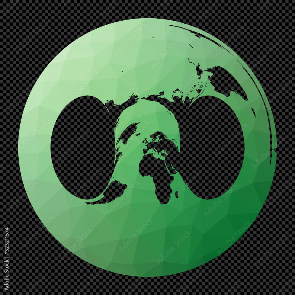 Abstract digital map of world. Hammer Retroazimuthal projection ...