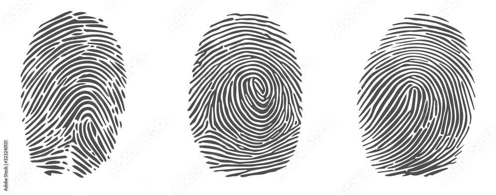 Set of vector fingerprint icons isolated on white background. Stock ...