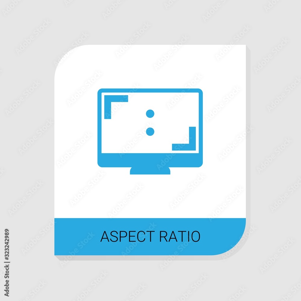 Editable filled Aspect Ratio icon from Video Streaming icons category. Isolated vector Aspect ...