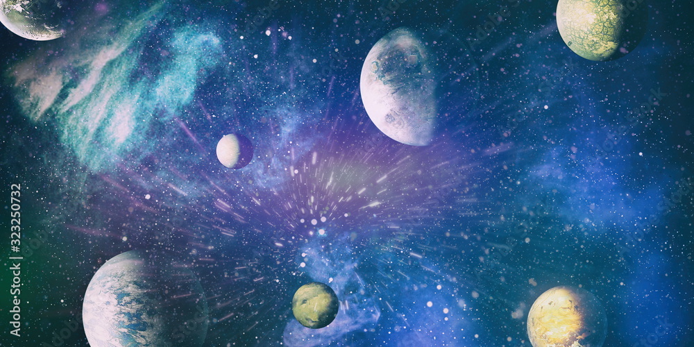 planets, stars and galaxies in outer space showing the beauty of space ...