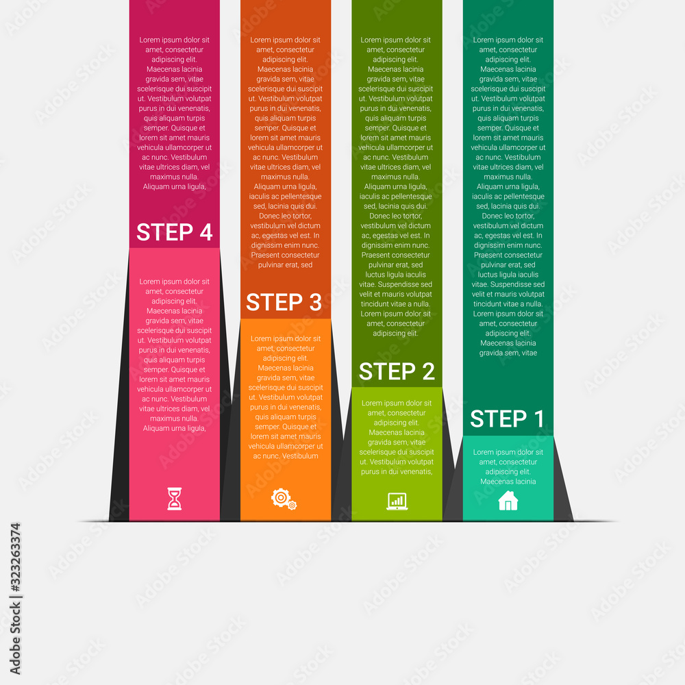 Infographic Concept Business Template With Steps Options Parts Can Be Used For Workflow