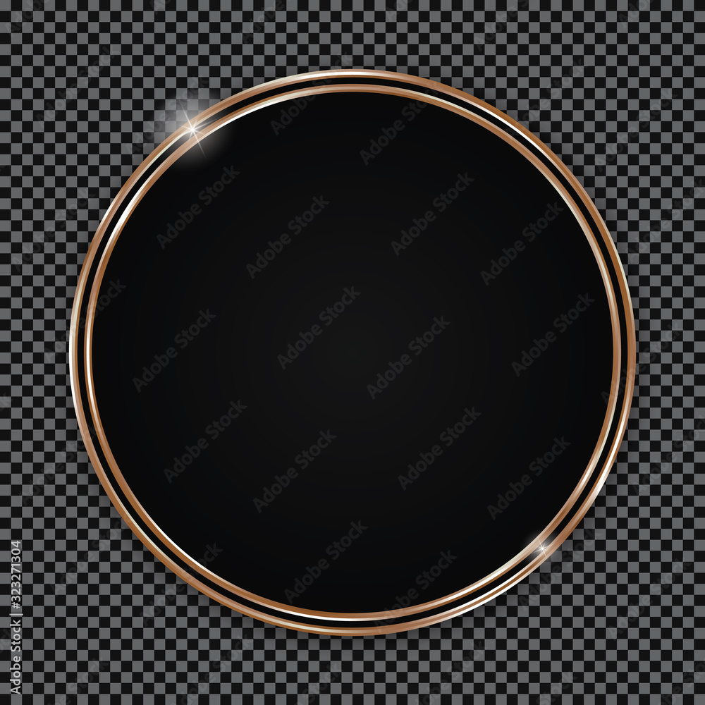 round button with gold frame on transparent background Stock Vector ...