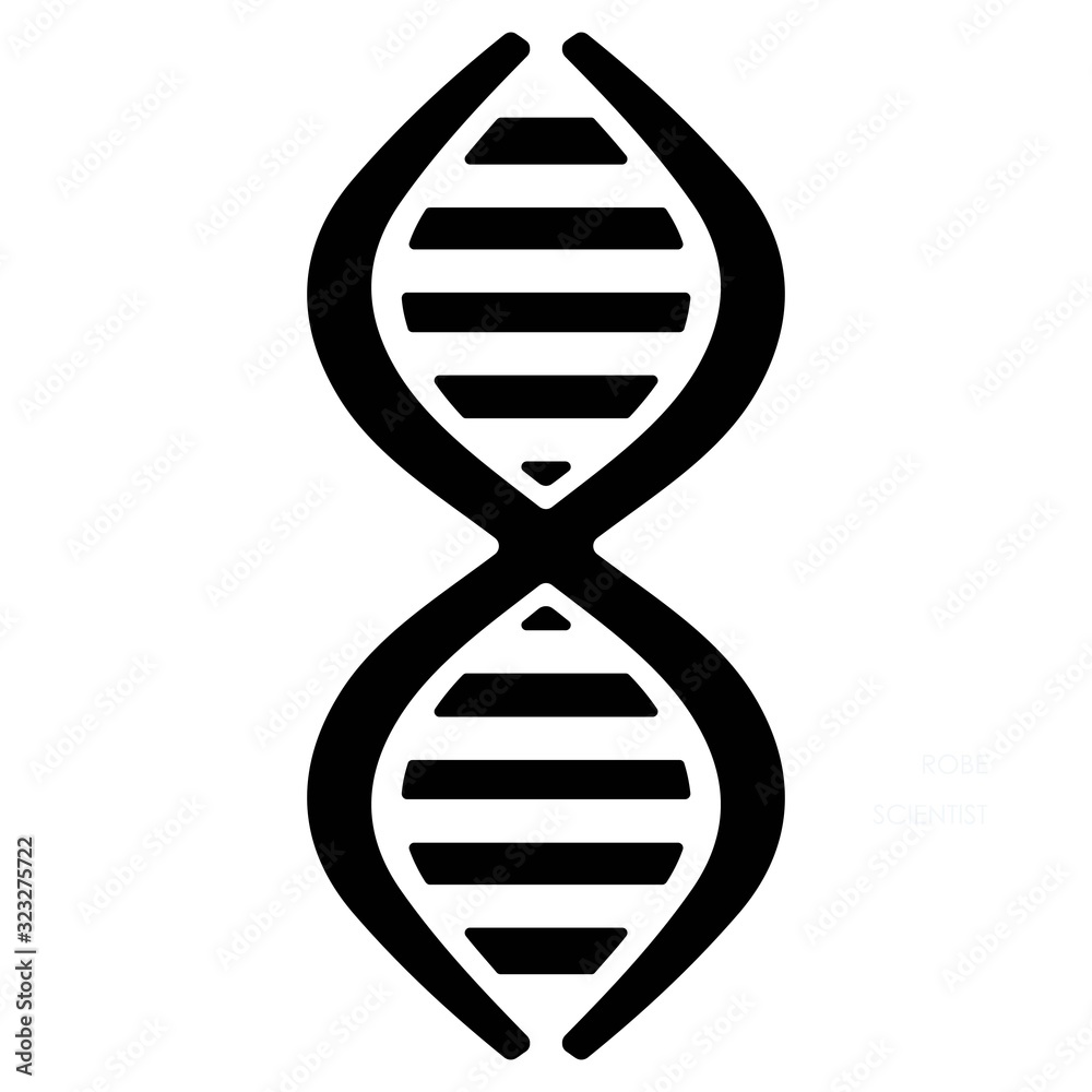 DNA Helix Molecule icon illustration. Genetics, gene, human genome ...