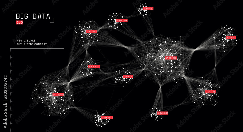 Abstract big data visualization. Cloud computing concept. Creative ...
