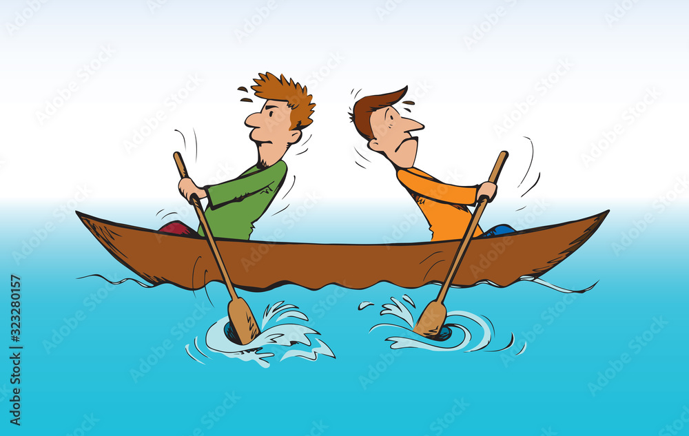 Row in different directions. Vector drawing Stock Vector | Adobe Stock