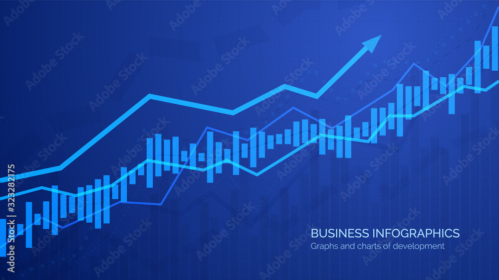 Graph chart of stock market investment trading. Monitoring finance ...