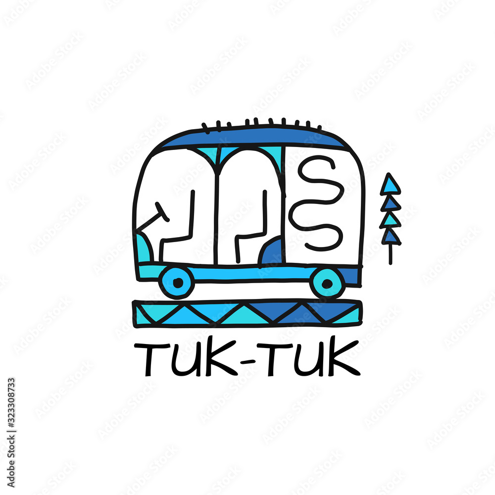 Tuk Tuk, hand draw sketch vector for your design Stock Vector | Adobe Stock