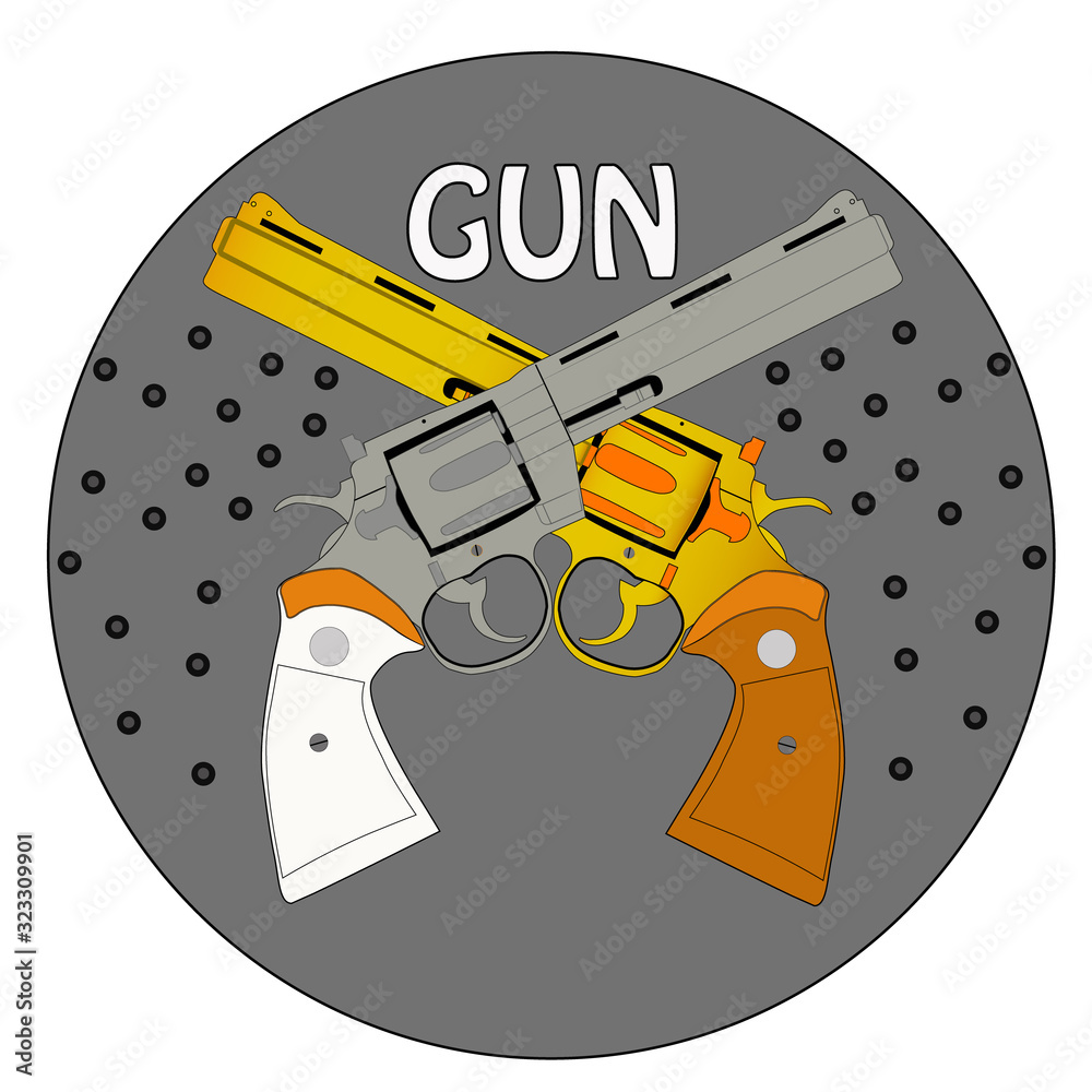 Crossed Pistols is an illustration of two crossed revolver style Stock ...