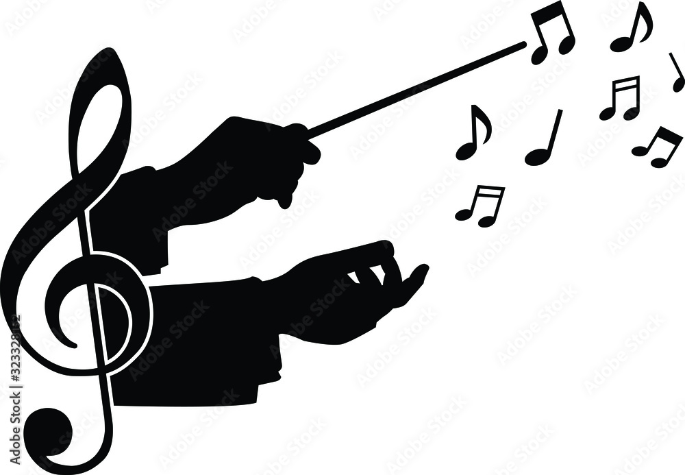 choir guide music, vector illustration Stock Vector | Adobe Stock