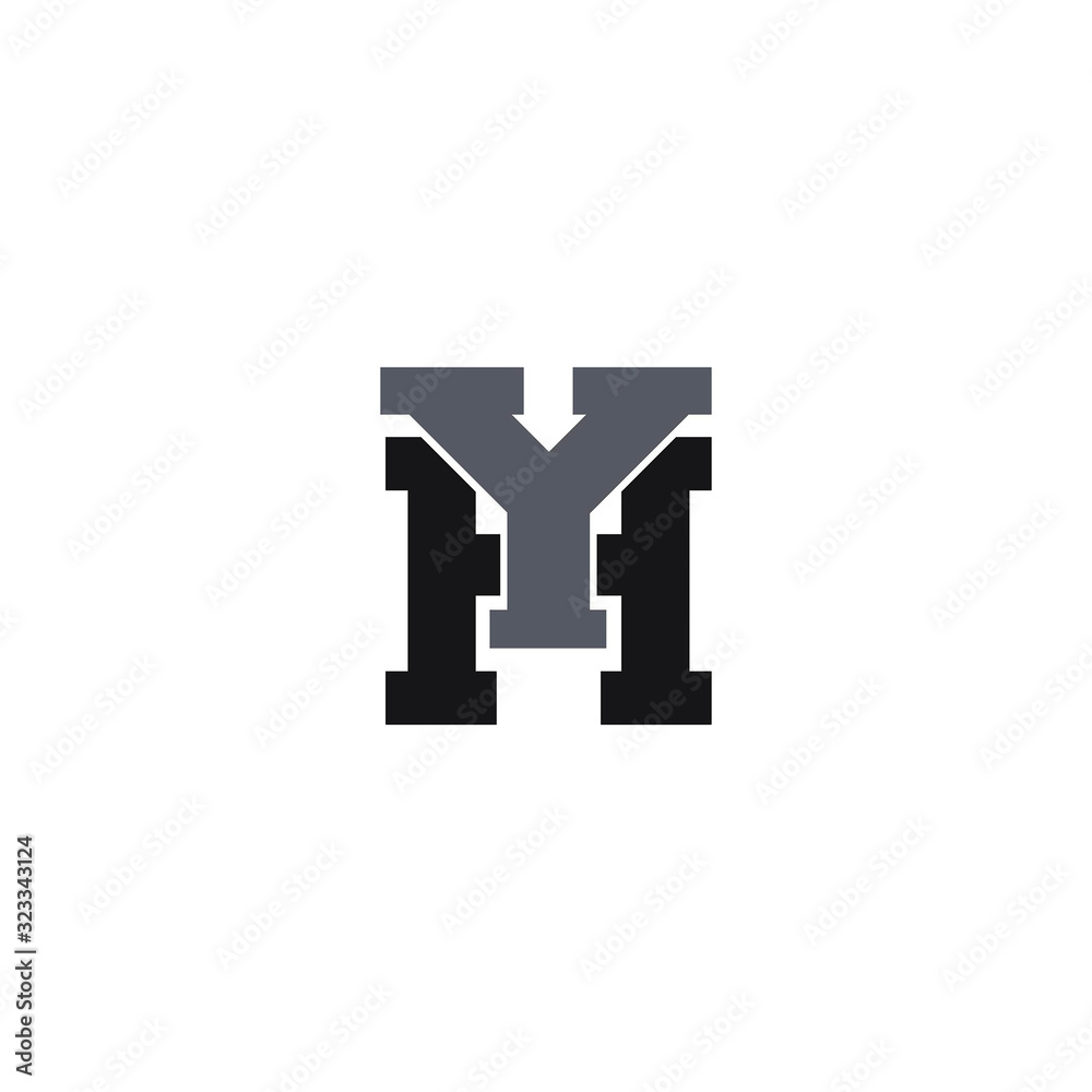 initial letter yh or hy logo vector design Stock Vector | Adobe Stock