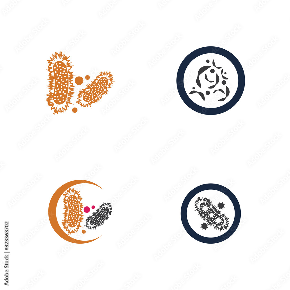 Set Bacterial Logo Template vector symbol Stock Vector | Adobe Stock