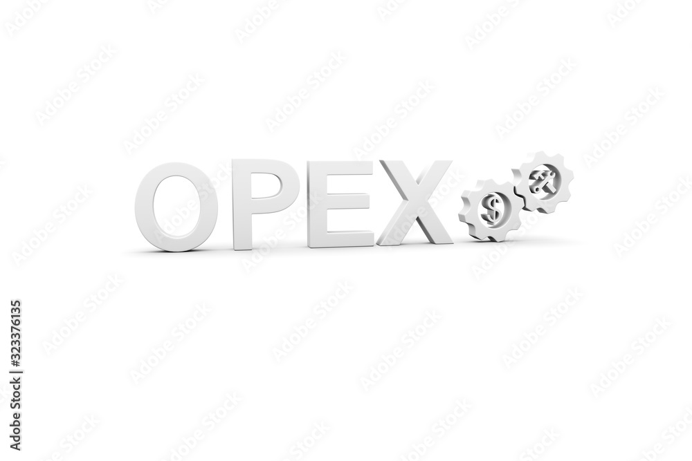OPEX concept white background 3d render illustration Stock Illustration ...
