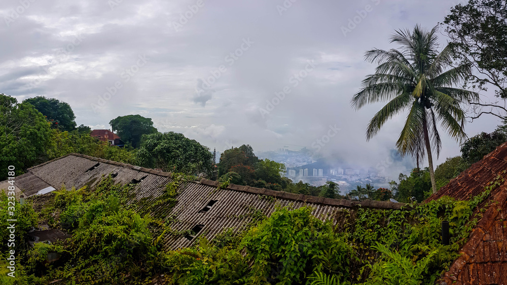 A view of the city of Penang in Malaysia from top of Penang Hill (Bukit ...