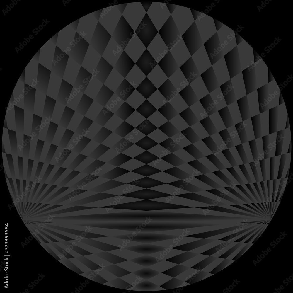 Optical circle. Circular op art element. Radial lines in circle shape ...