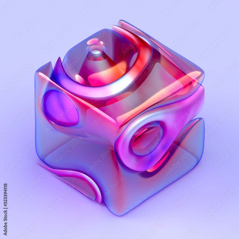 Colorful 3d Cube Glass