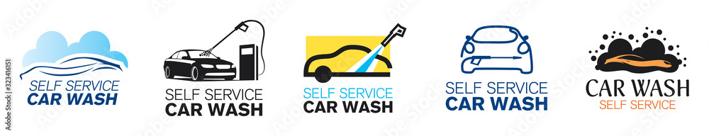 Vector logo of a self service car wash Stock Vector | Adobe Stock