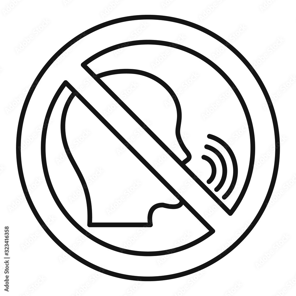 No speaking icon. Outline no speaking vector icon for web design ...