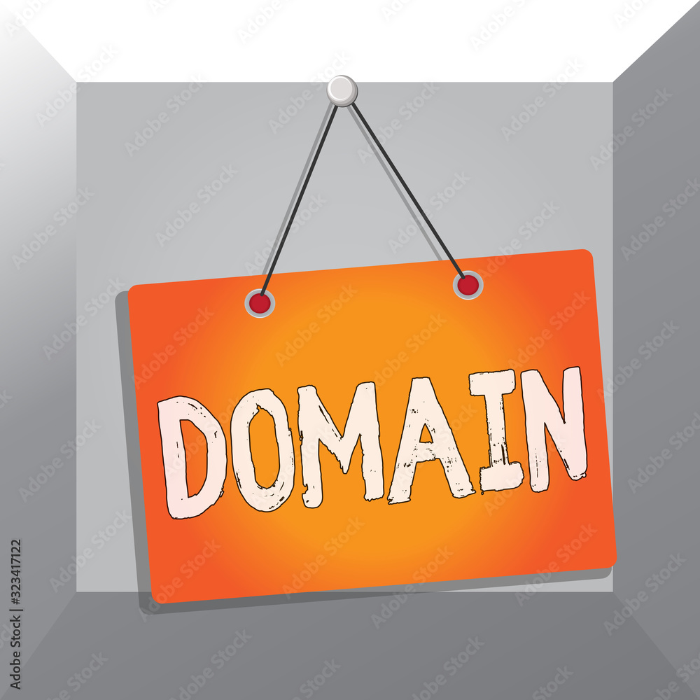 Conceptual hand writing showing Domain. Concept meaning an area of ...