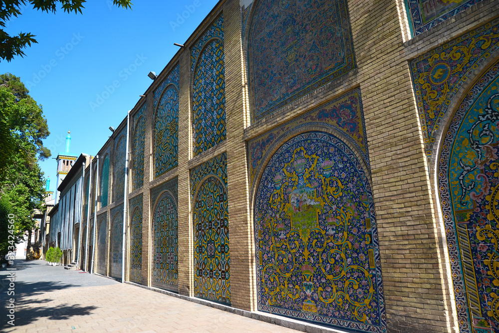 Tehran, Iran - June 13, 2019: Shams-ol-Emareh wall with arches in ...