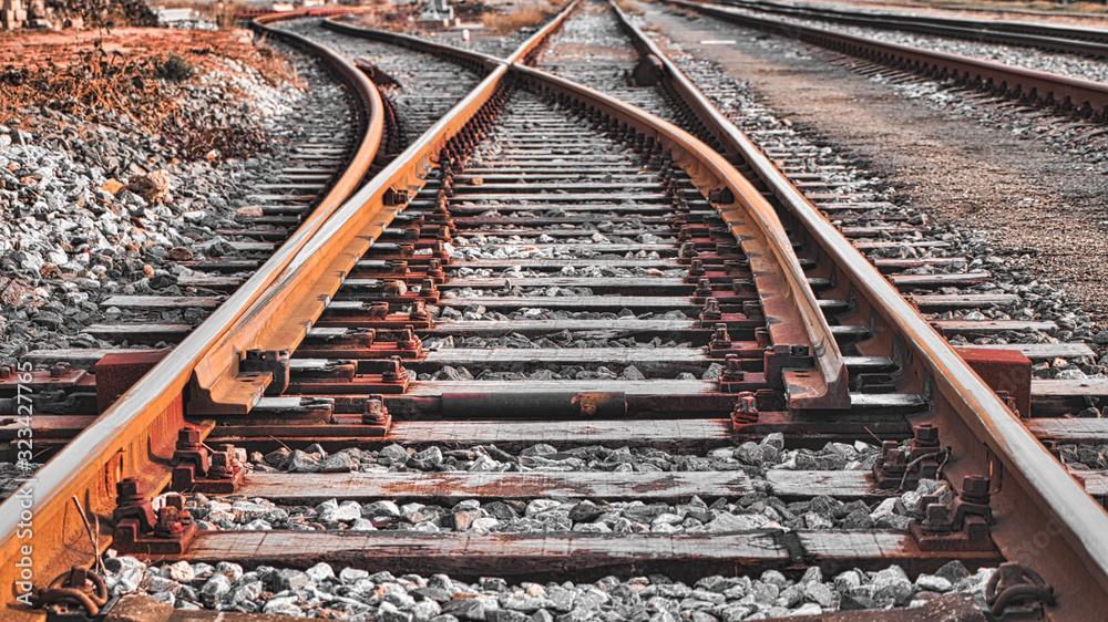 Schienen sind ein wichtiger Transportweg im Güterverkehr Stock Photo ...