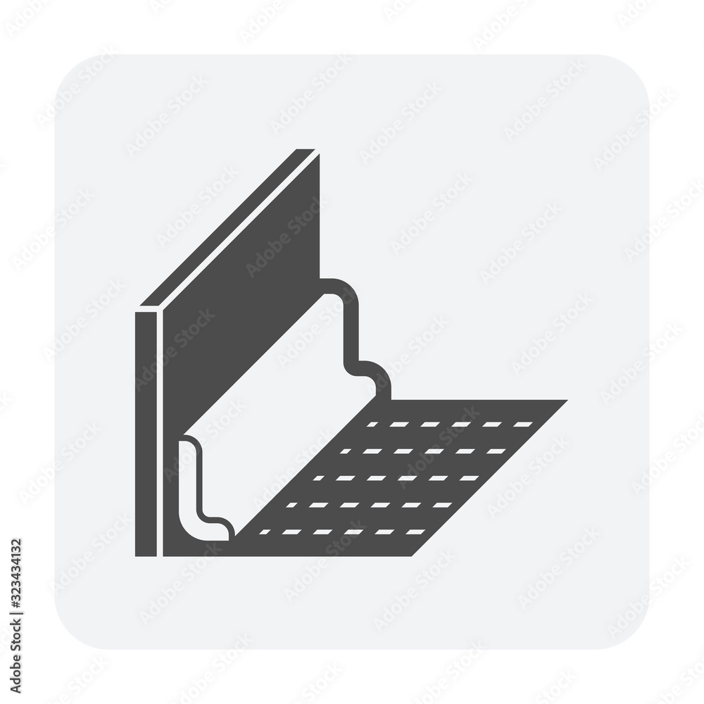 Baseboard vector icon. Also called skirting board, mopboard, floor or ...