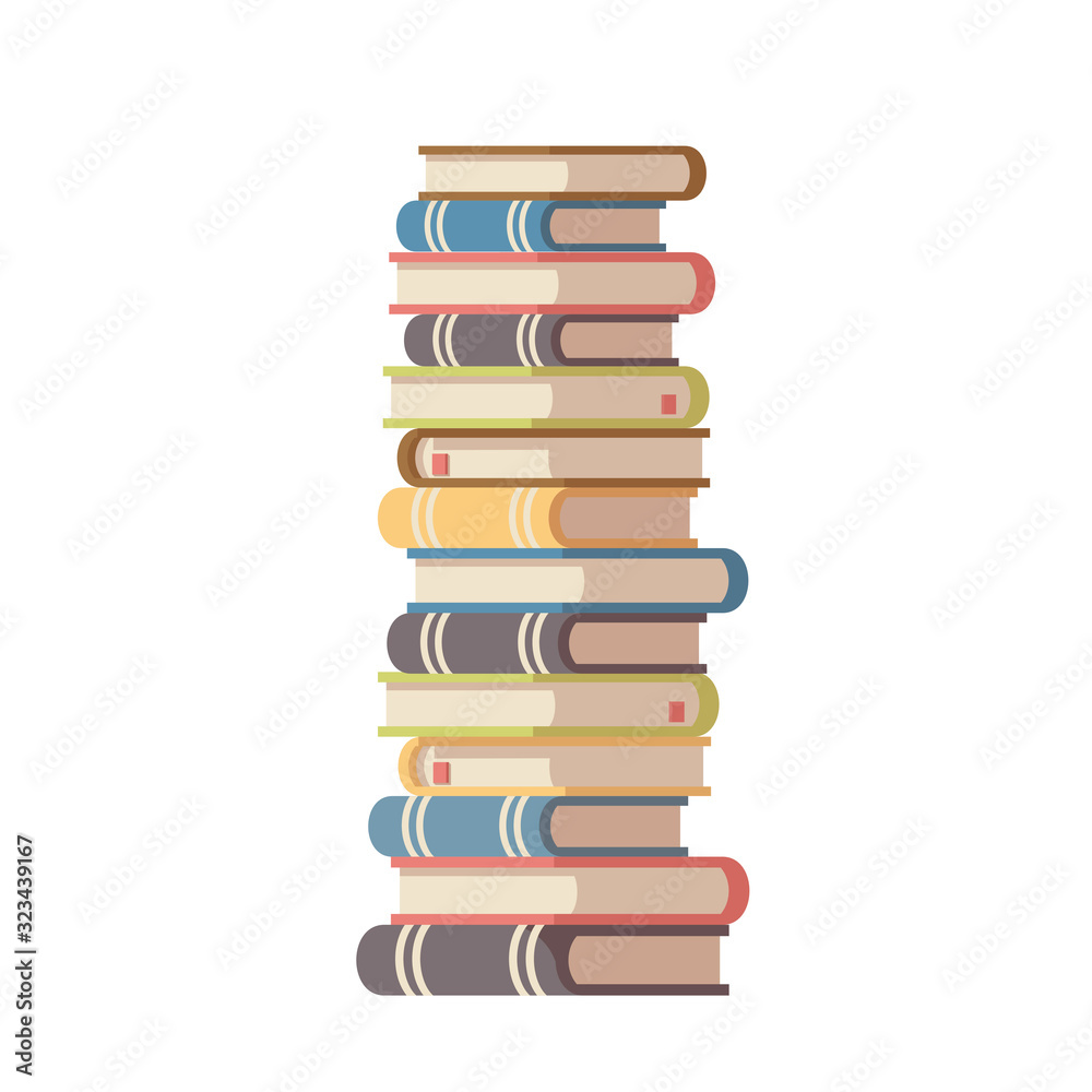 Stack of books icon or or infographic element. Flat vector illustration ...