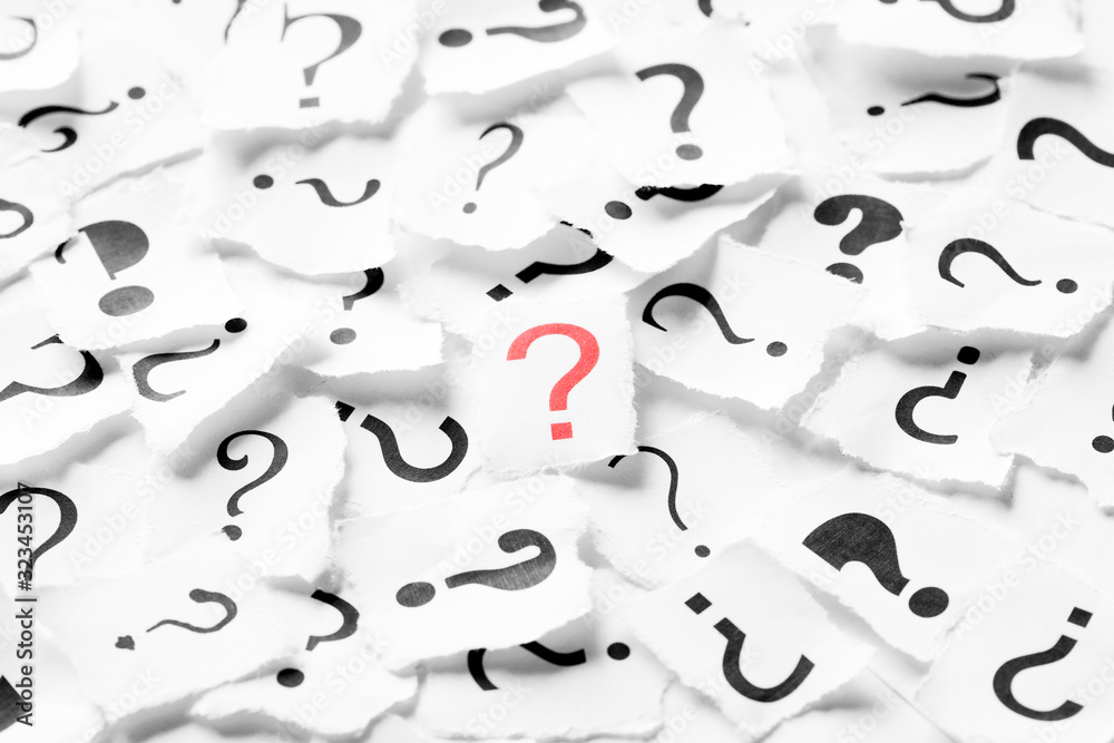 Pile of question mark signs scattered around Stock Photo | Adobe Stock