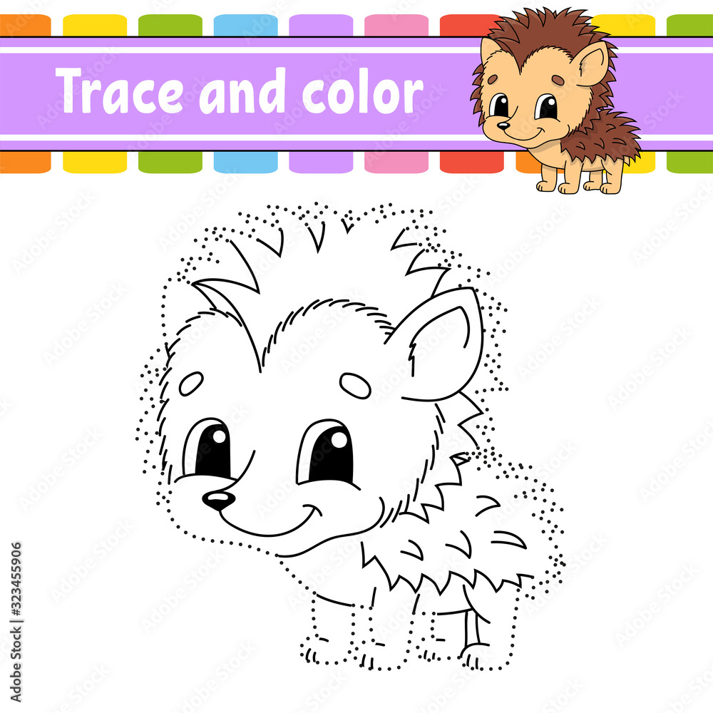 Trace and color. Coloring page for kids. Handwriting practice ...
