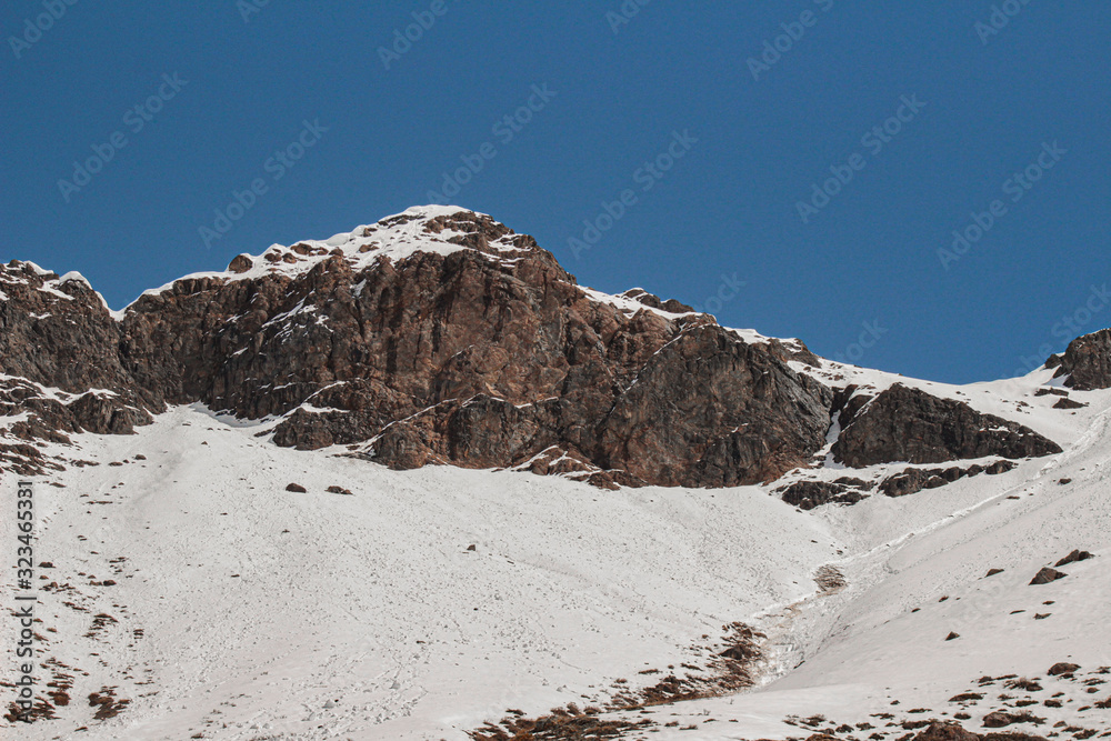 Natural Monument El Morado Park, in Cajón del Maipo, central andes of ...
