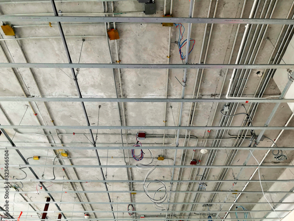 Structure of electrical and cable installation inside the building ...
