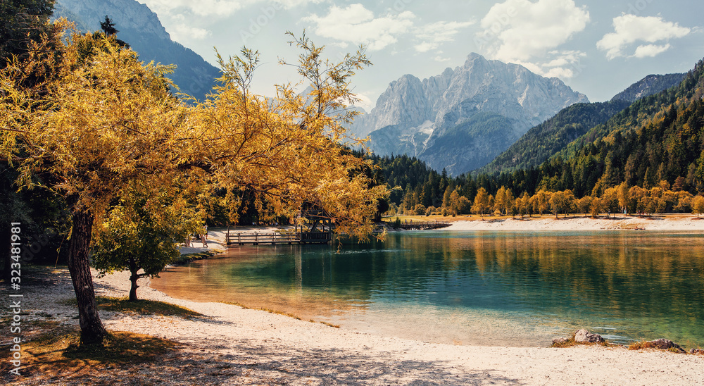 Wonderful landscape of Triglav National Park in sunny day. Scenic image ...