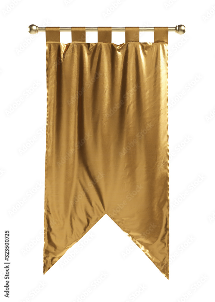 Golden medieval banner isolated on a white background. Clipping path ...