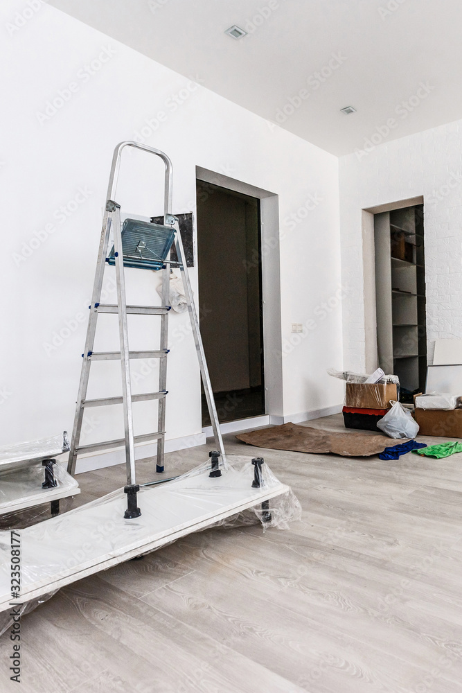 Building is a new house for the installation interior construction of ...