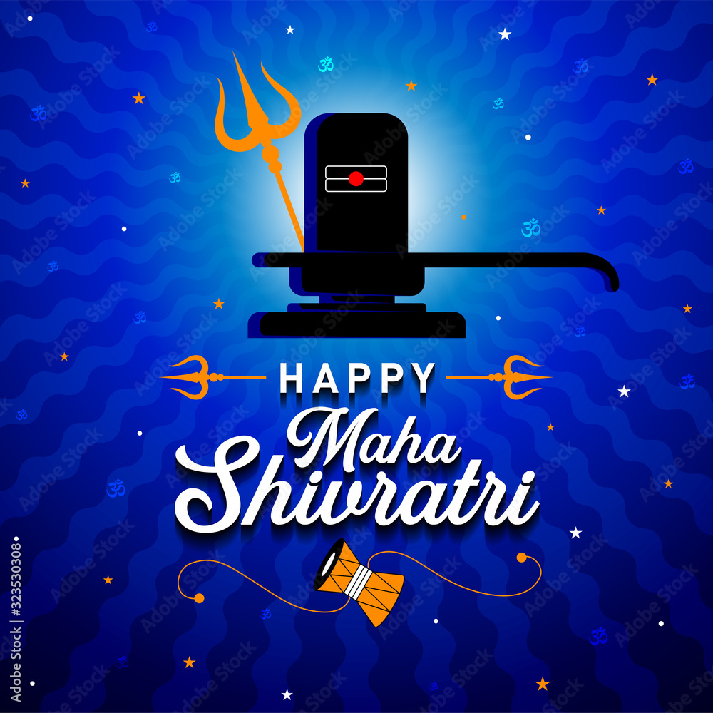 Vetor de Happy Maha Shivrati Concept, Template, Banner, Logo Design ...