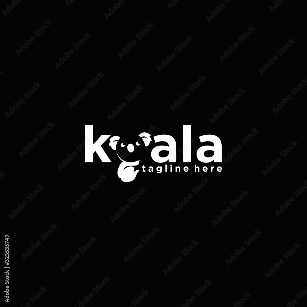 koala logo design inspiration download template Stock Vector | Adobe Stock