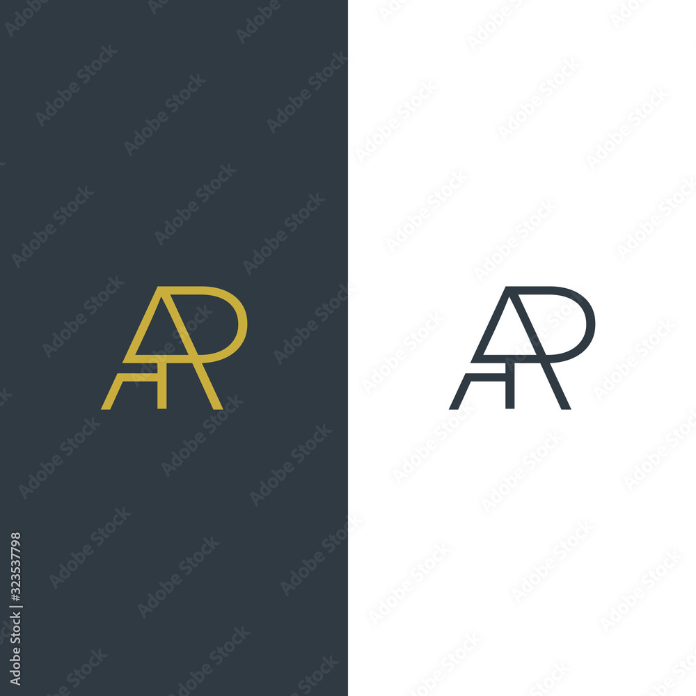 initial letter AR Letter Simple Premium Logo Design template. Stock ...