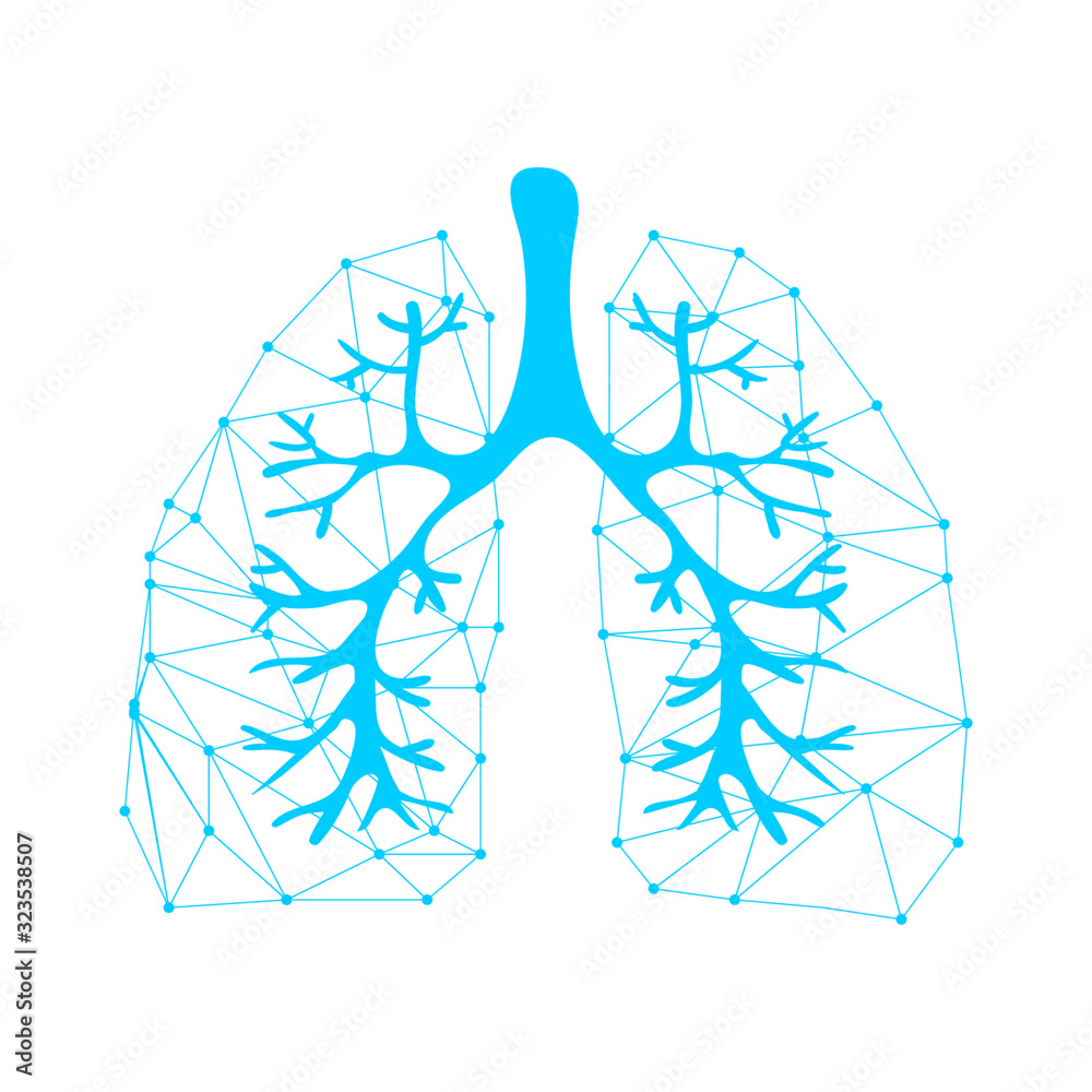 Lungs symbol. Breathing. Lunge exercise. Lung cancer (asthma ...