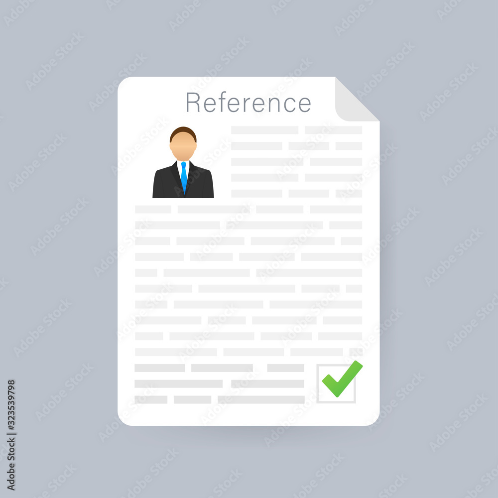 Reference letter icon. Recommendation letter. Job application. Vector ...