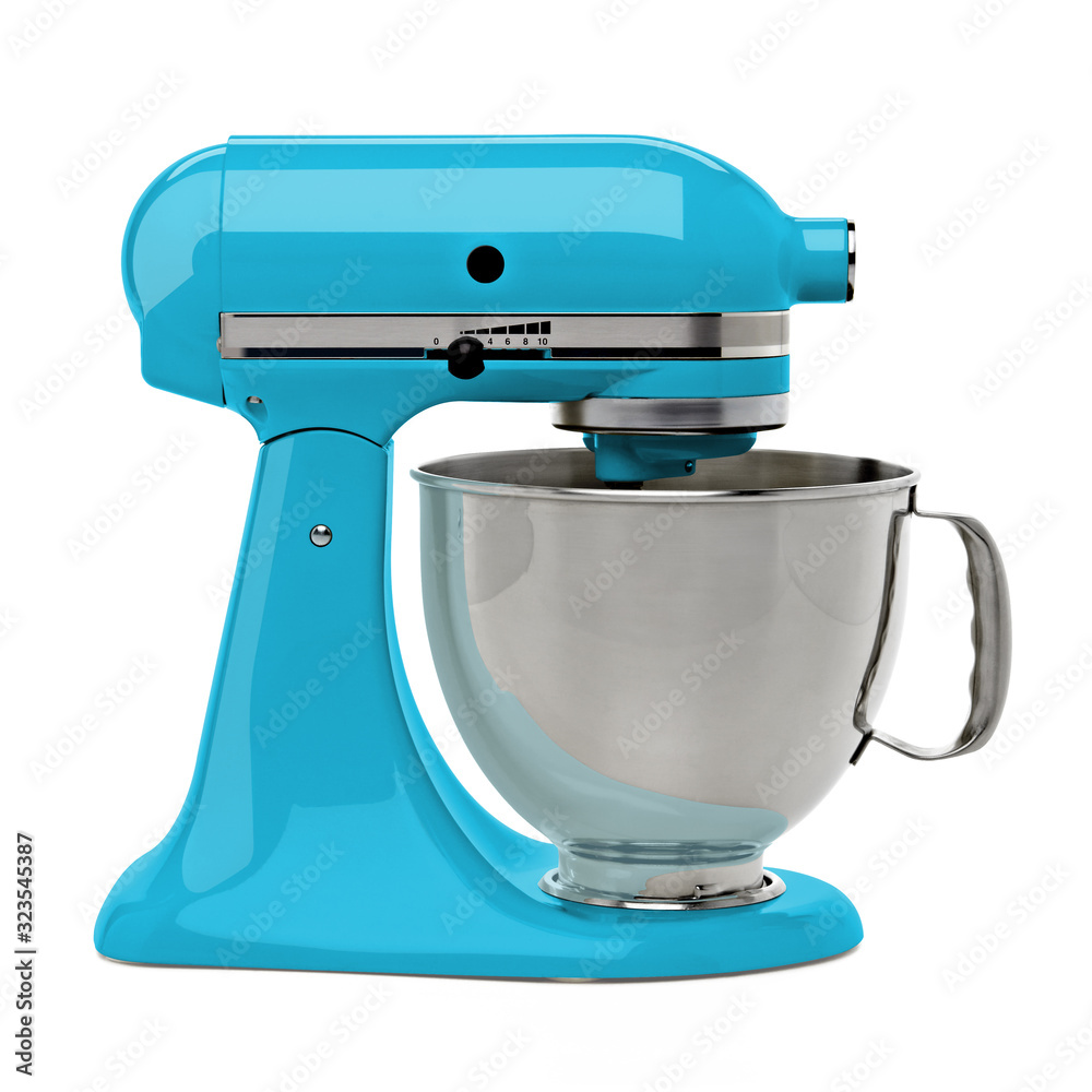Turquoise Stand or kitchen Mixer isolated on white background including ...