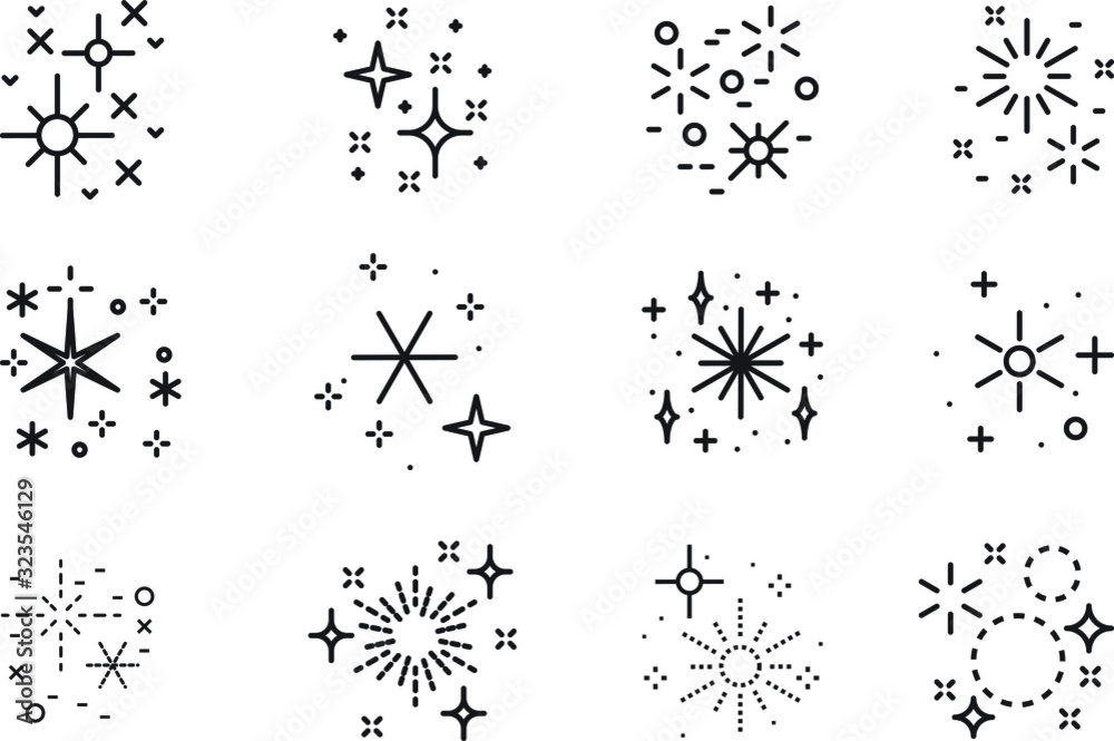 Sparkling icon set, vecto illustration Stock Vector | Adobe Stock