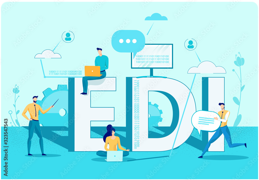 EDI Electronic Data Interchange Lettering Poster Stock Vector | Adobe Stock