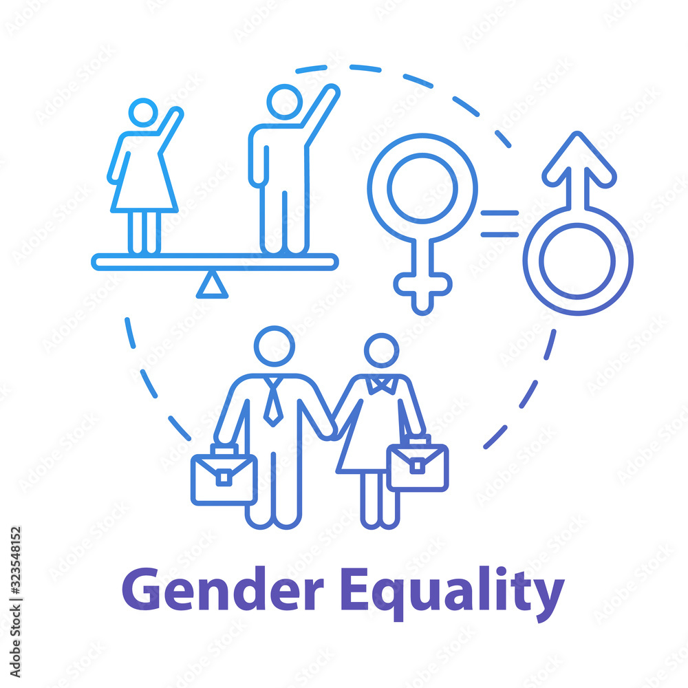 Gender Equality Blue Concept Icon Sex Discrimination Womens