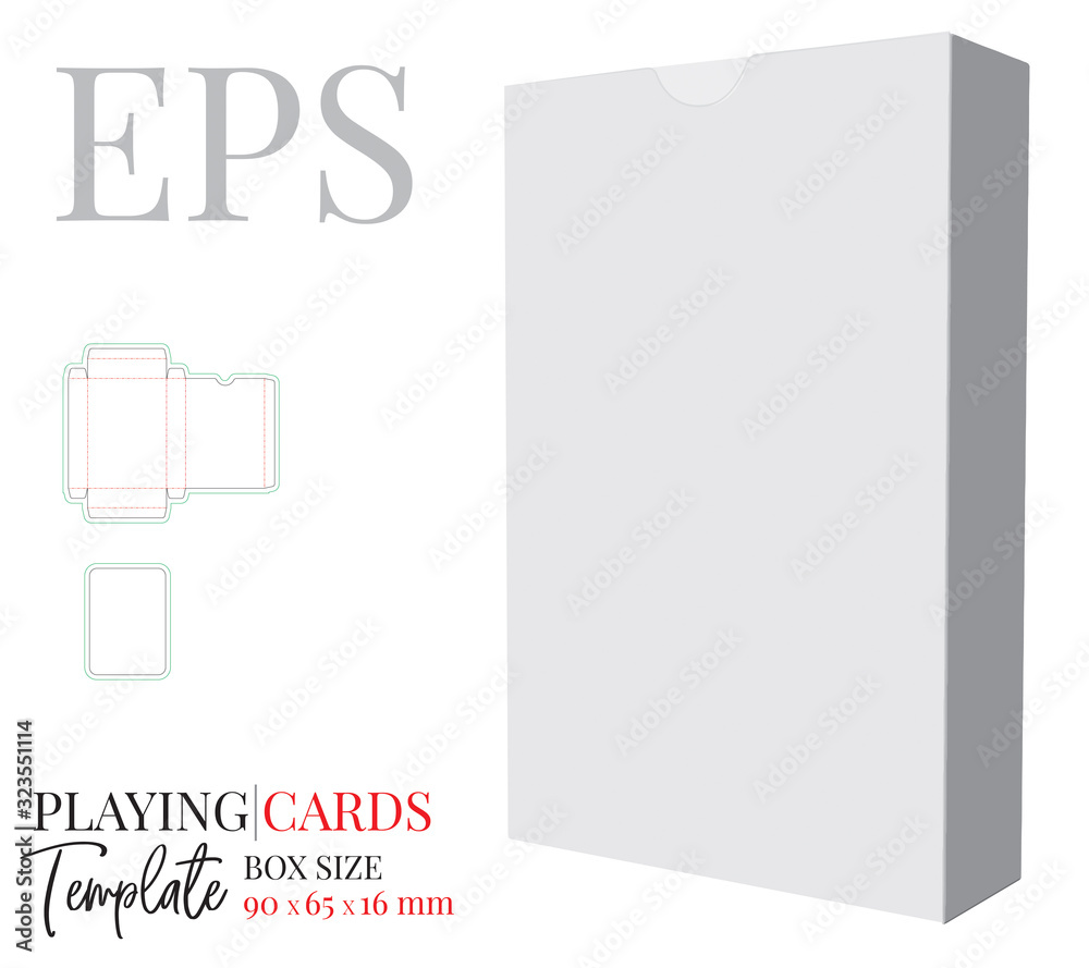 Playing Cards Box Template and Playing Cards Box Template Vector with ...